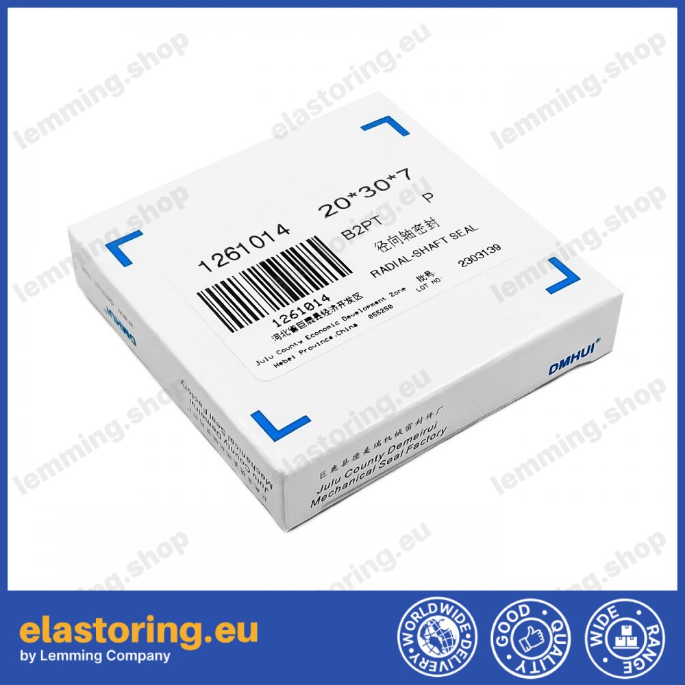 Rotary seal for air screw compressor B2PT 20x30x7 PTFE